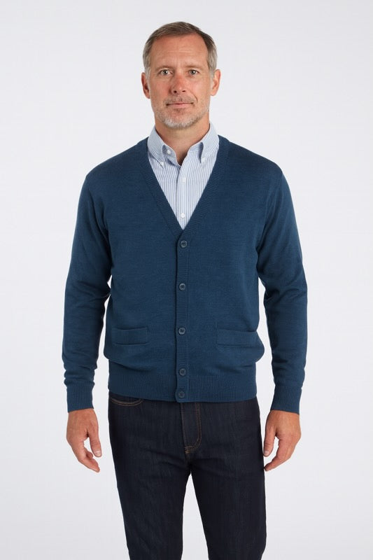 Merino Wool Cardigan in Denim – Gionfriddo Sportswear